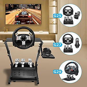 Slendor Racing Steering Wheel Stand for Logitech G920, G25, G27, G29 Wheel, Gaming Wheel Stand Driving Simulator Cockpit Pedal and Shifters Not Included.