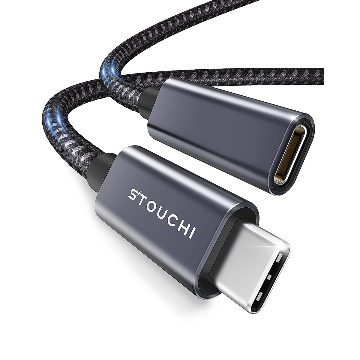 Stouchi USB C Extension Cable 6FT/1.8M, PSVR2 Extension Cable Type C 3.1 Male to Female Fast Charging & Audio Data Transfer for iPhone15, iPad Mini/pro, MacBook Air M2/ M1 Mac Mini/pro, Mag- Safe