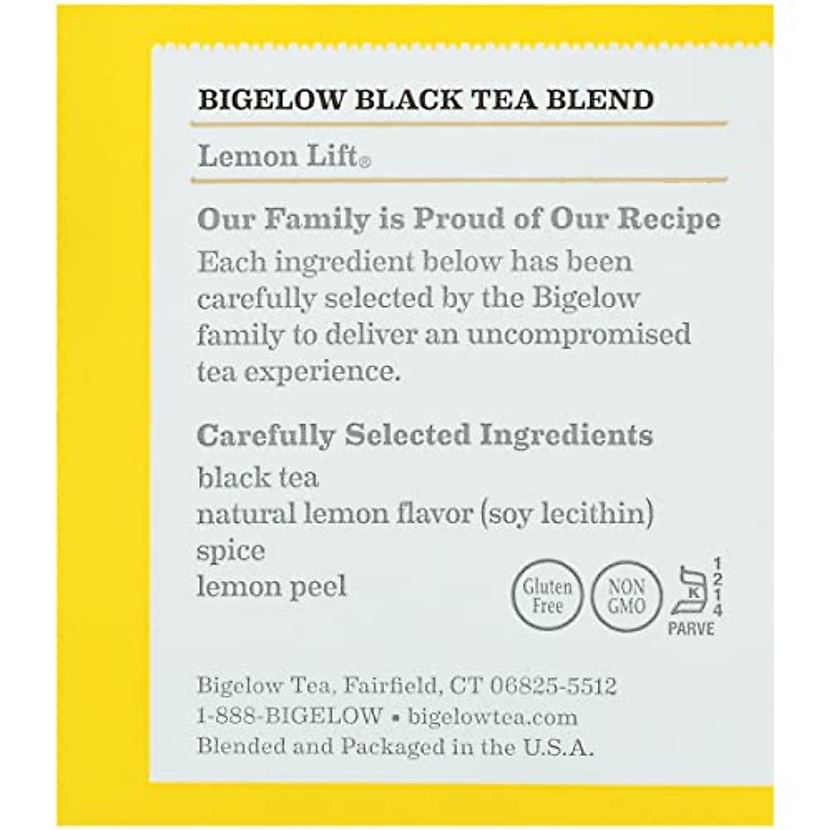Bigelow, Black Tea, Lemon Lift, 20 Tea Bags, 1.37 oz (38 g)