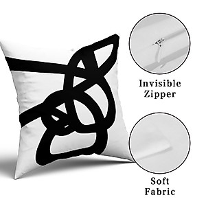 Kawani Black and White Pillow Covers 20X20 in Abstract Modern Graffiti Art Line Decorative Couch Pillow Cases with Zipper Set of 2 Boho Home Decor for Living Room Bedroom Bed Cushion Outdoor