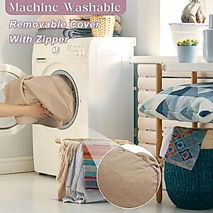 MOOZHEALTH Bunny Kids Sofa Toddler Chair,Toddler Bean Bag Chair with Carrot-Shaped Throw Pillow,Soft Corduroy Cover Comfy Toddler Chair for Reading and Napping, for Boys and Girls,Beige Bunny