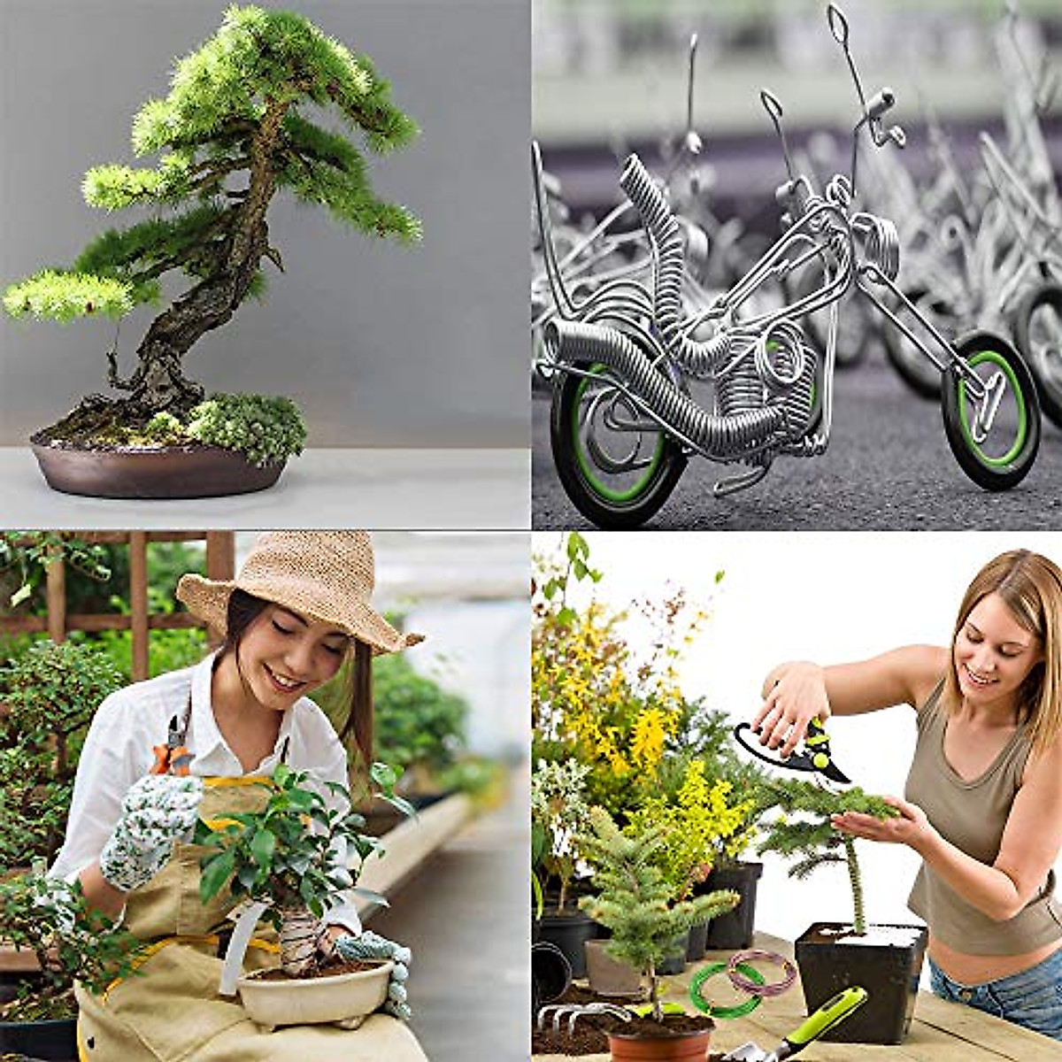 9 Rolls Bonsai Wires, YOURSEE Anodized Aluminum Bonsai Training Wire with 3 Colors (Black, Brown, Green) and 3 Sizes (1.0 mm, 1.5 mm, 2.0 mm), Total 147 Feet