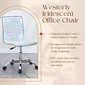 Westerly Soft Padded Iridescent Swivel Desk Chair (21.5" L x 16.5" W x 30.0" H)