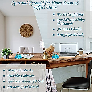 Orgone Pyramid of Success, Aquamarine Orgonite Pyramid is Healing Crystals for Positive Energy, Confidence & Security and Orgonite Pyramid help in Healing Meditation