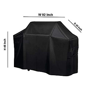 BBQ Grill Cover, 92"-inch 600D Heavy Duty Waterproof Gas Grill Covers for Jenn Air, Weber, Holland and More (Water Proof, Fade & UV & Rip Resistant Grill Cover