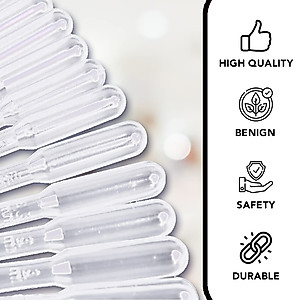 100PCS Plastic Transfer Pipettes 3ml Plastic Squeeze Transfer Disposable Dropper for Essential Oils Liquids Graduated