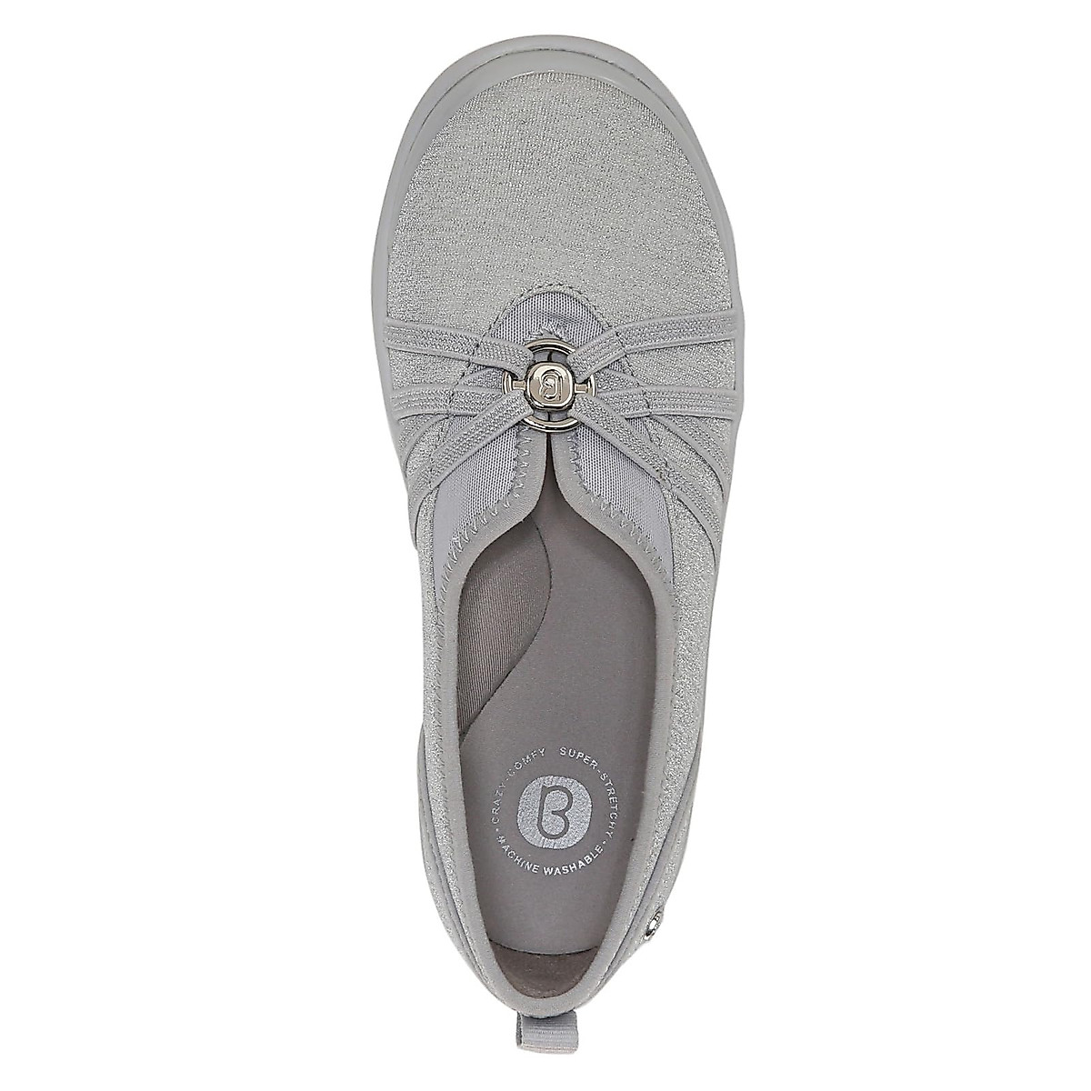 BZees Womens Niche Slip-On Silver Shimmer 8 M