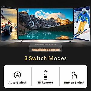 iArkPower 3 in 1 Out HDMI Switch Audio Extractor 4K@30Hz HDMI Switcher with Optical RCA L/R Audio Out