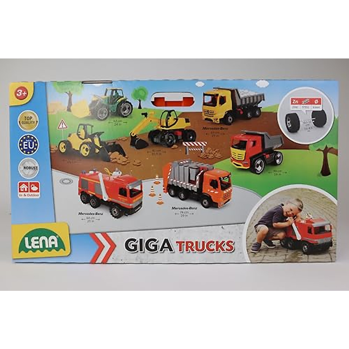 Lena Ksmtoys Construction Toys Powerful Giants Toy Garbage Truck with Garbage and Recycle Bin and Dumpster in Yellow and Black Toys for Boys or Girls Age 3+