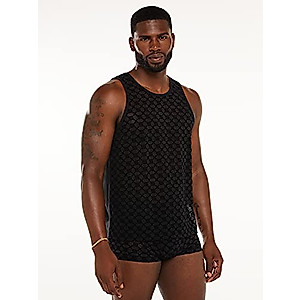 Savage X Fenty, Men's, Savage X Mesh & Jersey Tank, Caviar, M
