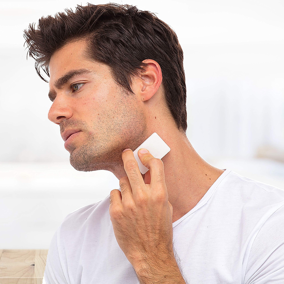 The Barbering Co. Large Alum Block in Bamboo Case | 100% Natural Potassium Alum Stone/Bar | Styptic, Anti-Ingrown Hair Aftershave for Men | 3oz