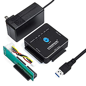 Kingwin USB 3.0 to SSD/SATA/IDE Adapter for 2.5 Inch, 3.5 Inch, 5.25 Inch Hard Drives with Offline One Touch Clone/Duplicator Function, Tool-Free, SATA I/II/III Support, Black, 3 TB (USI-2535CLU3)