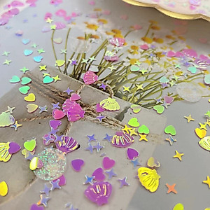 2000 Pieces Mermaid Seashell Party Glitter PVC Table Confetti for Wedding Birthday Party Decoration Celebrations Mermaid confetti,Bridal Shower Valentines Party Decorations (Pink)