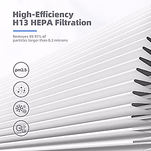 AROEVE Air Purifiers(Black) for Home with Three H13 HEPA Air Filter(One Basic Version & Two Standard Version) For Smoke Pollen Dander Hair Smell In Bedroom Office Living Room and Kitchen