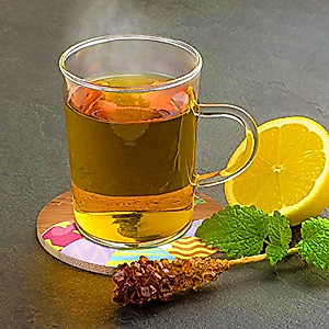 6 Pieces Happy Easter Drink Coasters Set Bamboo Wood Drink Coasters Funny Cartoon Round Easter Theme Coasters Eggs Bunny Party Decorations for Kitchen Cup Drink Coffee Mug Bar Easter Decor