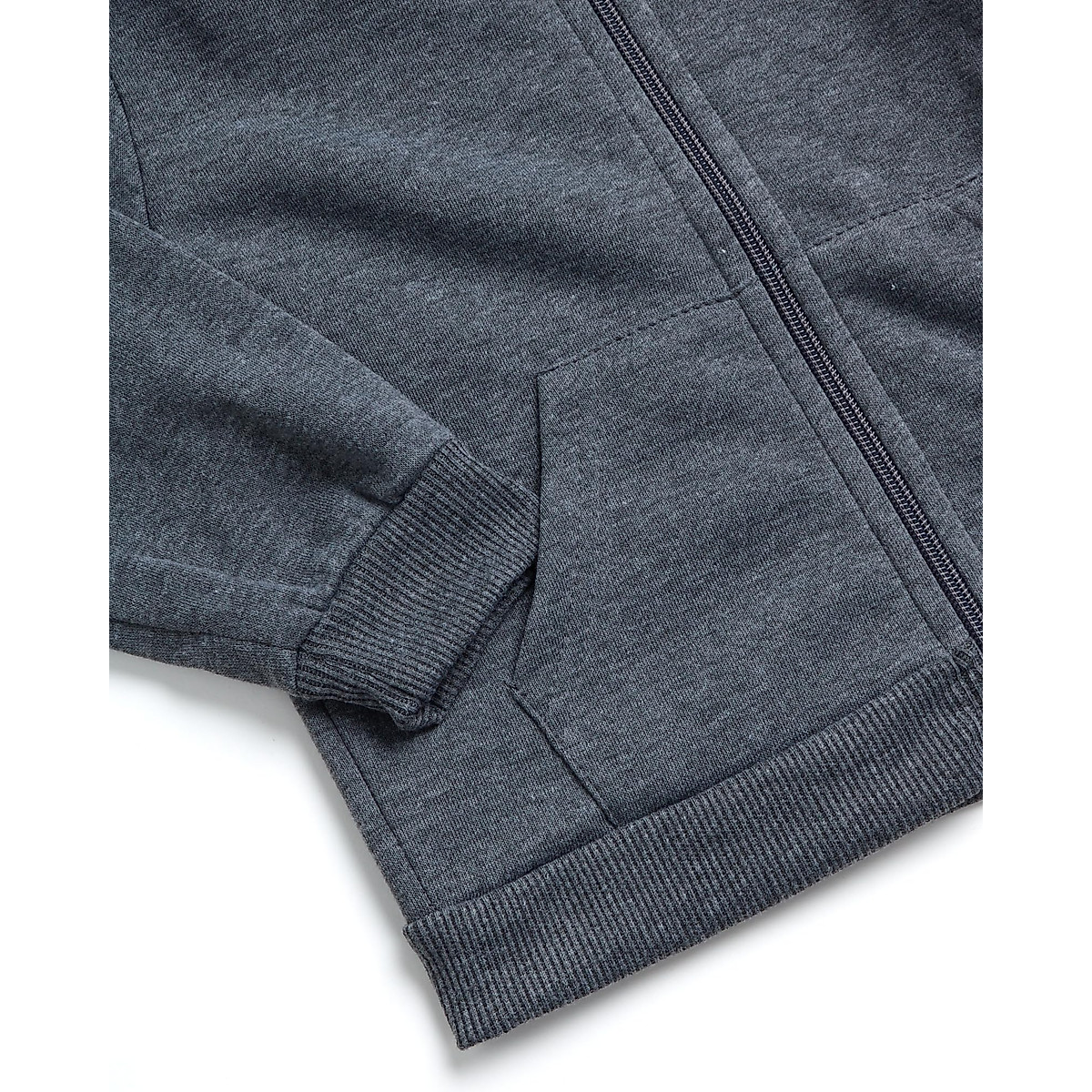 Quad Seven Boys' Active Sweatsuit - 2 Piece Fleece Zip Hoodie Sweatshirt and Sweatpants - Basic Solid Jogger Pants Set (2T-7), Size 7, Charcoal