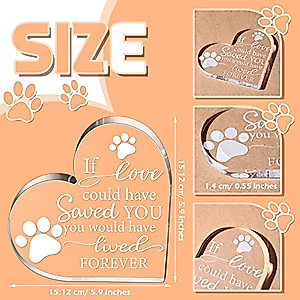 Pet Memorial Gift Pet Keepsake Gift Sympathy Gift for Loss Remembrance Gifts Cat Memorial Gifts Bereavement Crystal Acrylic Heart Decor Crystal Acrylic Heart Condolence Gifts for Loss of Loved One