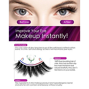 Bisutang Magnetic Eyelashes with Eyeliner, 12-Pair Reusable Magnetic Lashes with 2 Tubes of Magnetic Eyeliner, Glue-free Natural Look Eye Lashes Kit with Scissors Tweezers & Mirror Case