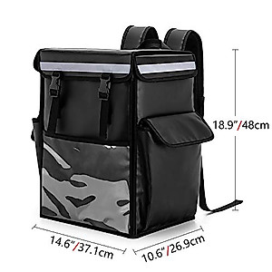 Trunab Insulated Food Delivery Backpack with 2 Side Support Boards and 3 Inner Spaces, Top & Front Loading Waterproof Delivery Bag for Bike Delivery, Uber Eats, Outdoor - Patented Design
