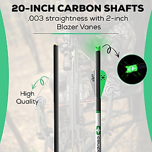 CenterPoint Archery AXCCA203PK Premium .003-Carbon Crossbow Arrows With Lighted Half-Moon Nocks