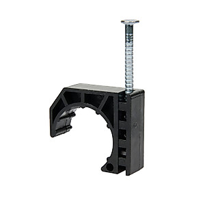 (Pack of 50) EFIELD 1/2-inch Black Color Half Clamp Fixture, J-Hook with Nail For 1/2" PEX Tubing/Pipe Support (1/2 Inch)