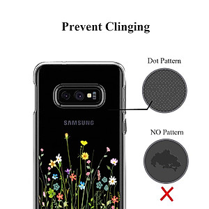 Unov Galaxy S10e Case, Clear with Design Soft TPU Shock Absorption Slim Embossed Floral Pattern Protective Back Cover for Samsung Galaxy S10e 5.8in (Flower Bouquet)
