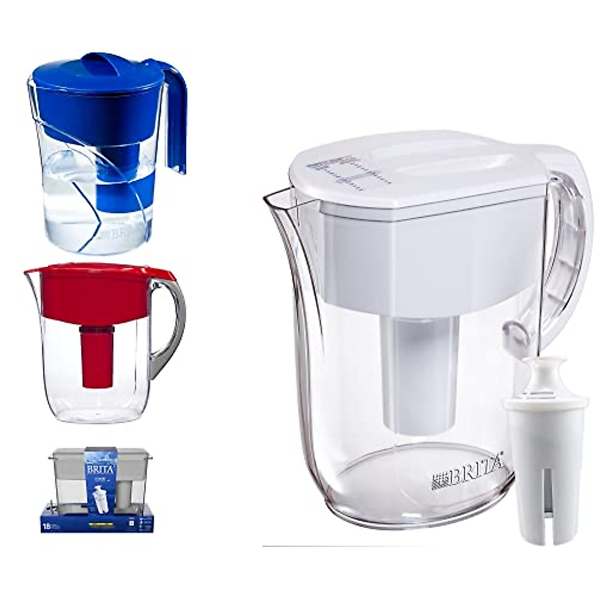 NRP 6-pack Water Jug Activated Charcoal Filter Replacement for BRITA Classic 35557, OB03, 107007 pitcher & dispenser | 40-gallons per filter