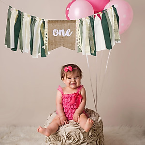 Nydotd 1st Birthday Highchair Banner Baby First Birthday Party Banner Decorations Wild Jungle Theme Safari One Year Birthday High Chair Banner Garland for Boy Baby Shower Supplies