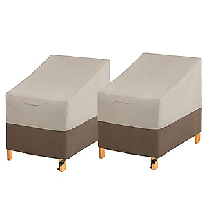PHI VILLA Patio Chair Covers Set of 2, Outdoor Furniture Cover Waterproof & Heavy Duty Deep Seating Lounge Chair Cover for Deck Lawn Garden, Medium, W31 x D38 x H31