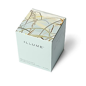 Illume Beautifully Done Essentials Fresh Sea Salt Boxed Glass Scented Soy Candle, 3" L x 3" W x 1" H