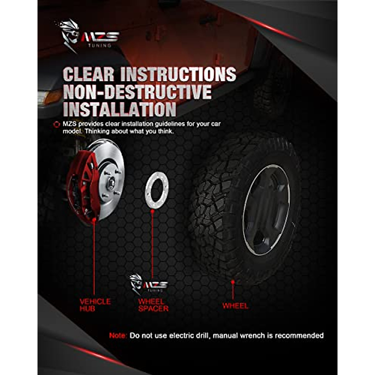 MZS Wheel Spacers, 1/2" Thick 4x137 4x156 ATV UTV Flat Wheel Accessories Parts fit 4 lug SxS 4x4 Off-Road Vehicles with Hub Bore 115mm