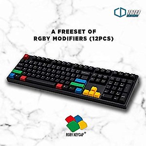 ikbc CD108 V2 Mechanical Keyboard, Cherry MX Blue Switch, Full Size with Mistel PBT Keycaps, Windows/Mac