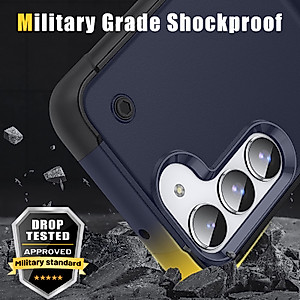 Asuwish Phone Case for Samsung Galaxy S23 5G with Tempered Glass Screen Protector Cover and Slim Stand Military Grade Hybrid Cell Accessories S 23 23S GS23 G5 SM-S911U 6.1 inch Women Men Blue