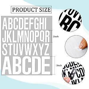 Gersoniel 8 Sheet Halloween Letter Stickers Alphabet Sticker Self Adhesive Letters Vinyl Letter Decals Stick on Letters for Poster Board Sign Craft Mailbox Wal Decor(2 Inch, 3 Inch,White, Black)