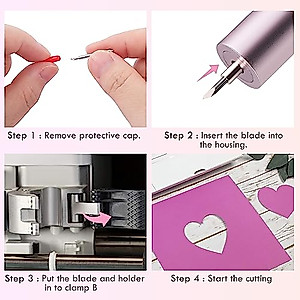 HQMaster Bonded-Fabric Blade and Holder Compatible with Explore 3/Air 2/Air/One/Maker 3/Maker Cutting Machine Replacement Blades for Polyester, Silk, Cotton, Denim, Felt, Linen