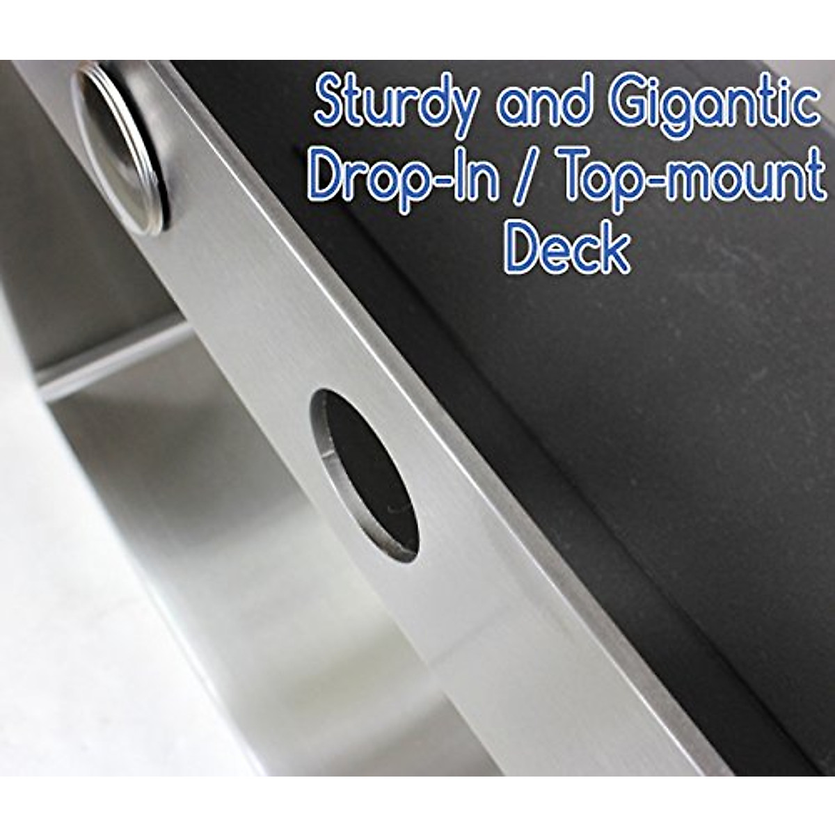 33 Inch Drop In Topmount Stainless Steel Kitchen Sink Package 16 Gauge Double 60/40 Bowl Basin w/ 9 Gauge Deck - Complete Sink Pack