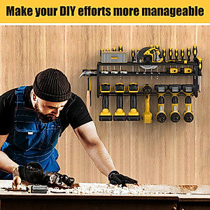 Xverycan Power Tool Organizer for Tool Storage, Wall Mounted Drill Holder, Tool Holder & Storage Rack for Garage Organizer, 3 Layer Heavy Duty Metal Tool Shelf with 7 Battery Holder Rack