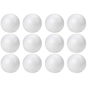 4 Inch White Foam Balls, Polystyrene for DIY Crafts, Art, School Supplies, Decorations (12 Pack)