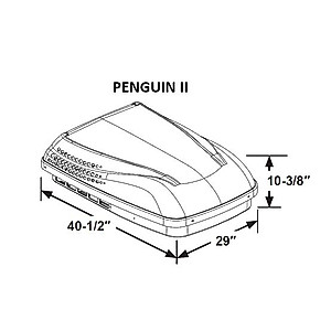 Dometic Penguin II Rooftop Air Conditioner - Low Profile 11K BTU, Black Single or Multi Zone AC Unit for RVs - Ducted or Non-Ducted Application w/Rib-Reinforced Base Pan and R410A Refrigerant