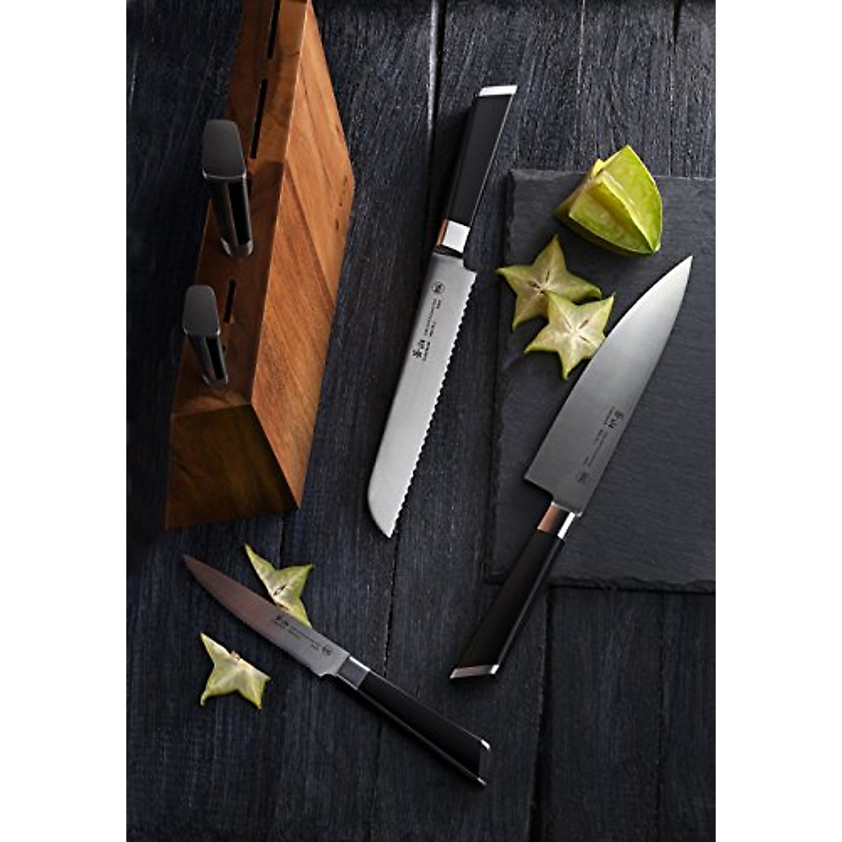 Cangshan Y2 Series Knife Set, 6-Piece German Steel Block, Silver