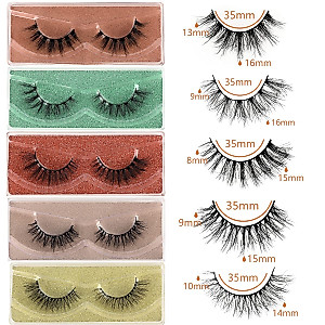 APCYUST Lashes Bulk 30 Pair Wholesale Short Natural Lash Fluffy Mink Eyelashes 15mm Faux Mink False Lash 16mm Cat Eye Fake Eyelash Soft 14mm Wispy Strip Eye Lashes with Individual Portable Lash Pack