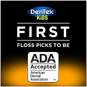 DenTek Kids Fun Flossers, Removes Food & Plaque, Wild Fruit Flavored Floss Picks, 75 Count, 6 Pack