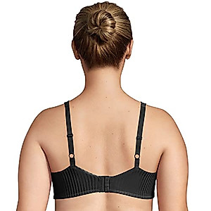 PLAYTEX Womens Perfectly Smooth Full-coverage Wireless T-shirt For Full Figures Bras, Black Stripe, 38C US
