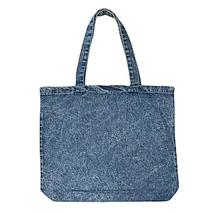 (6 Pack) 6 Pack Heavy Cotton Denim Convention Reusable Tote Bag (Denim)