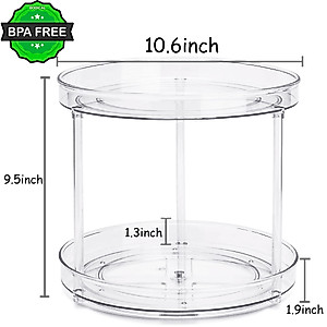 10.6inch 2 Tier Lazy Susan Organizer and 9.26inch 2 Pack Lazy Susan Tray
