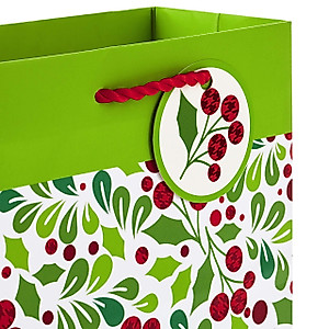 Hallmark 6" Small Christmas Gift Bag Bundle, Festive Holiday (Pack of 8, 4 Designs)