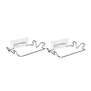 Cabilock Door Hook Hangers 2 Sets Cabinet Door Trash Bag Holder Stainless Steel Kitchen Garbage Bag Hook Hanging Trash Rack Wastebasket for Kitchen Bathroom Cupboard Wall Towel Gloves Hanger