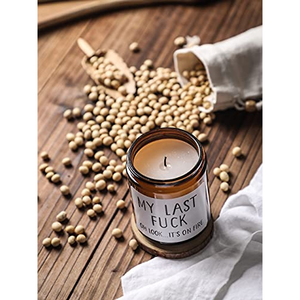 Funny Gifts for Women and Men, My Last -UCK- Scented Soy Candle, Funny Birthday Gag Gifts for Friends, BFF, Coworkers, Her, Him (Dark Brown)