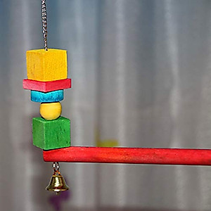 Balacoo Bird Cage Accessories Bird Toy Parrot Swing Perch Wooden Perch Toys for Medium and Large Parrots Cockatoo African Grey Macaws Bird Cage Accessories Bird Toy