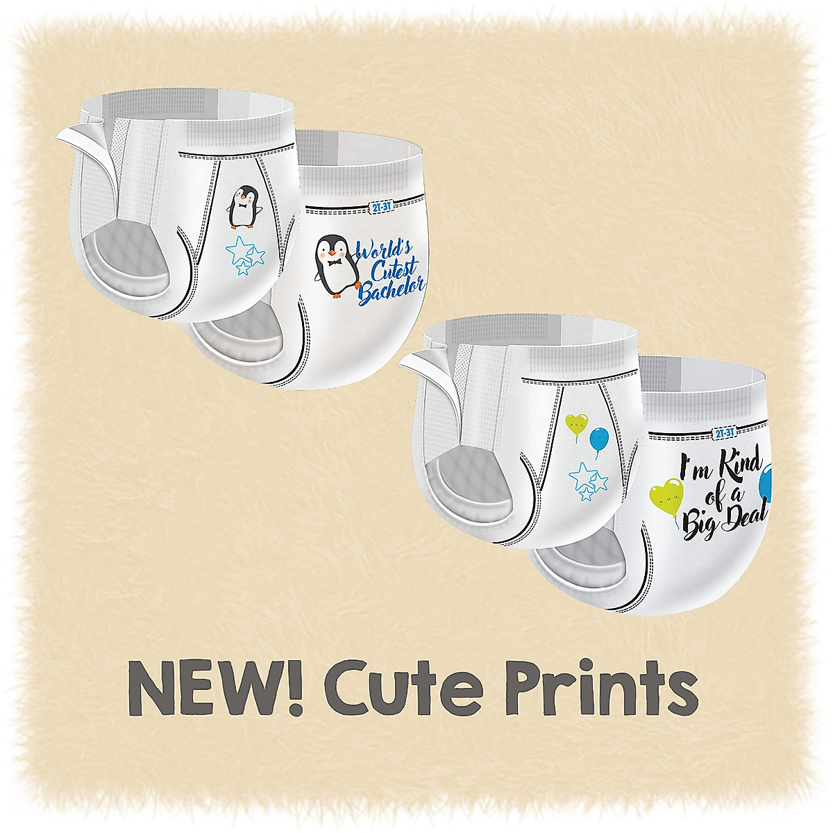 Cuties Boys 2T/3T Refastenable Potty Training Pants, Hypoallergenic with Skin Smart, 104 Count